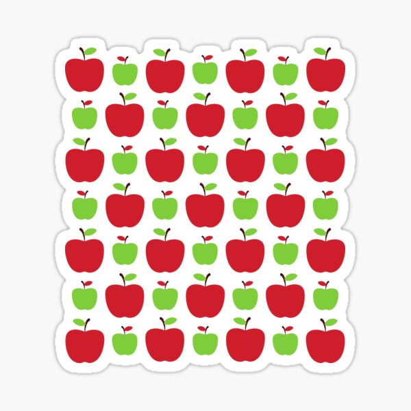 "Red Apple Green Apple" Sticker for Sale by AtHomeWithGrace | Redbubble