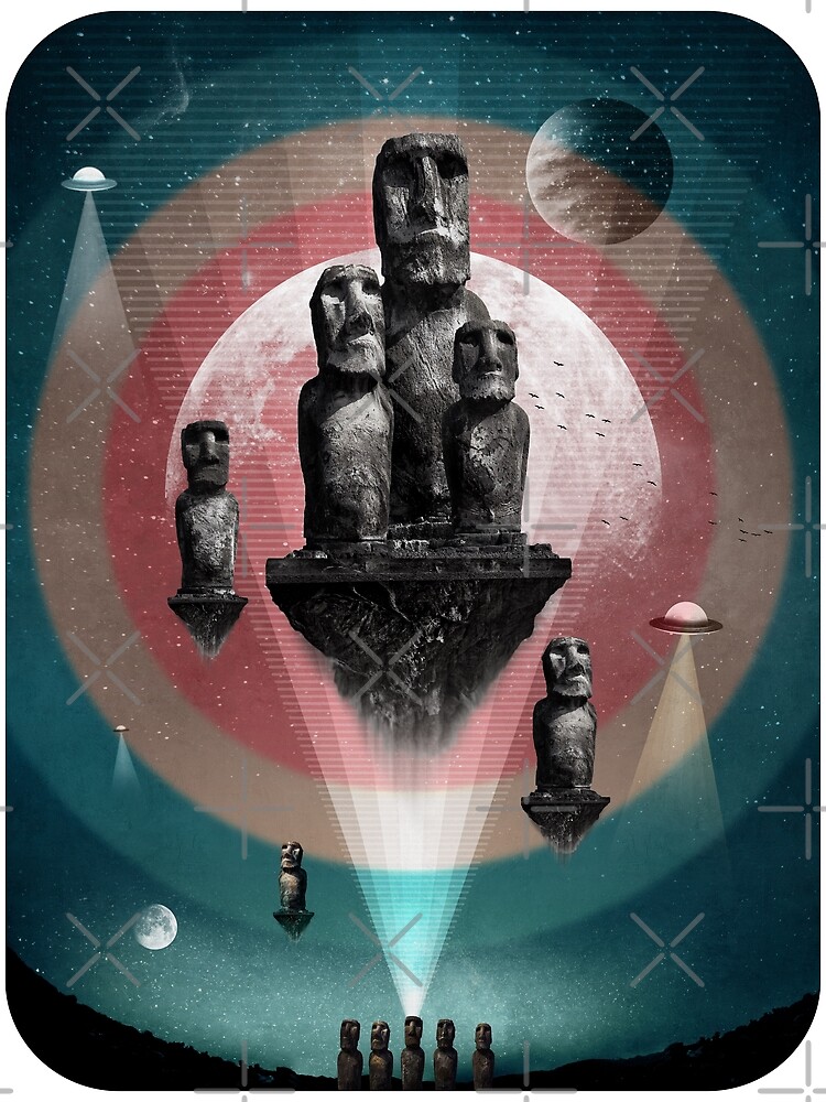 "Ancient Moai statues, Easter Island" Poster for Sale by ArteeHeartArt ...