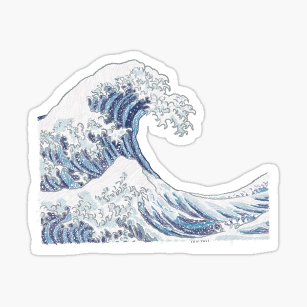 "The Big Wave pastel coloring Sticker" Sticker for Sale by bunniestwins ...