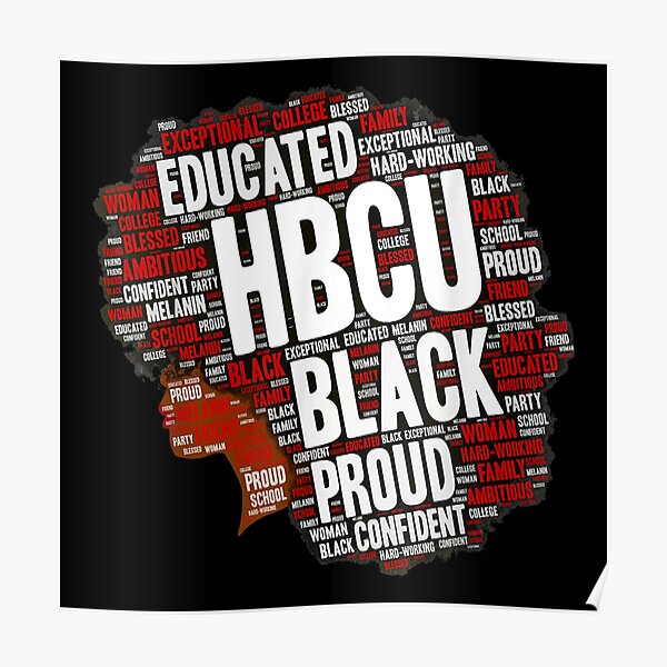 "HBCU Red and White Words in Afro" Poster for Sale by Svenbjork | Redbubble
