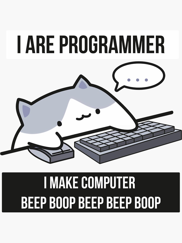 "I are programmer cat programmer meme vintage" Sticker for Sale by ...