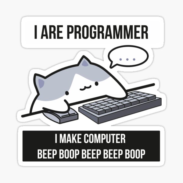 "I are programmer cat programmer meme vintage" Sticker for Sale by ...