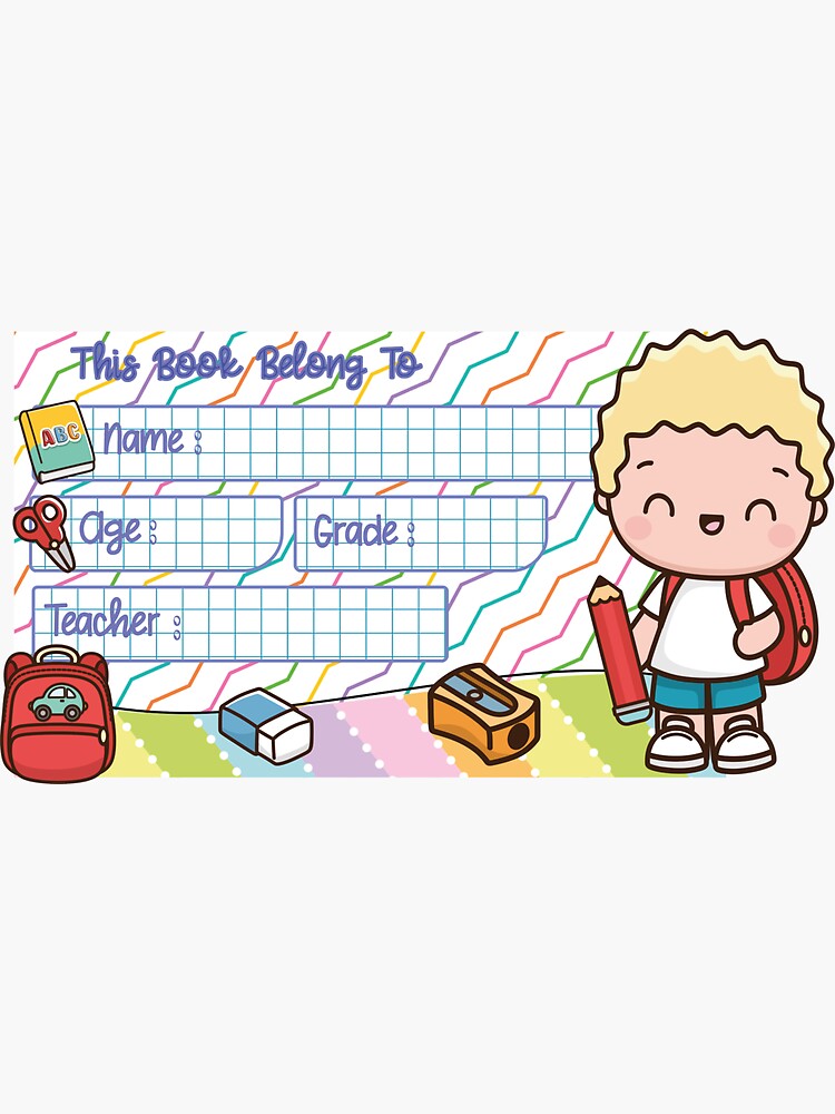 "subject labels stickers for boys - back to school stickers -4 ...