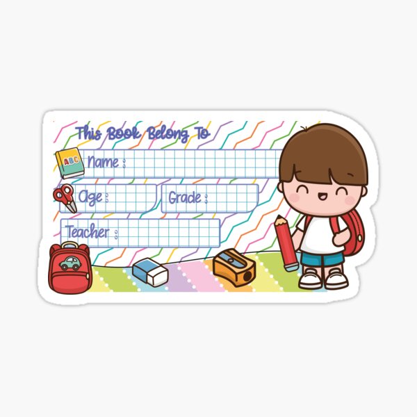 "subject labels stickers for boys - back to school stickers -5 ...