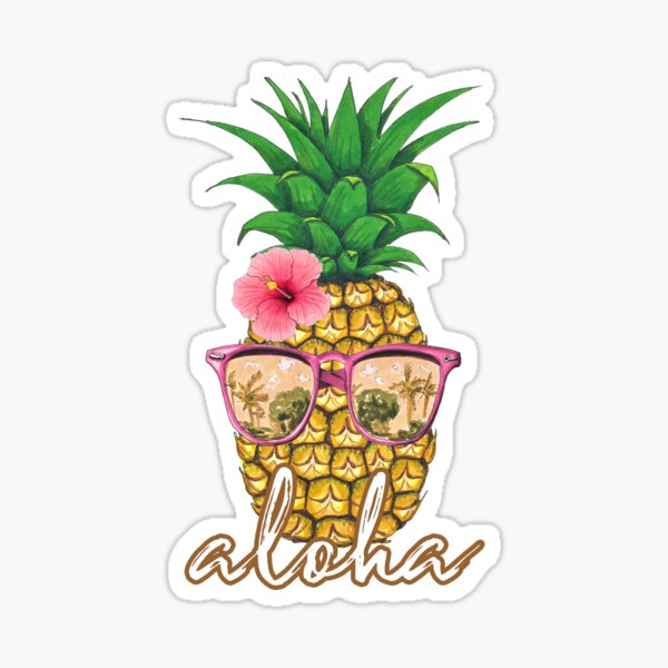 "Aloha Pineapple" Sticker by heyrk | Redbubble