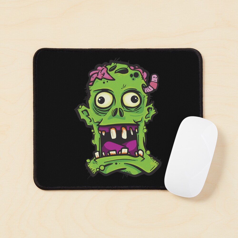 "Zombie Face Brain Worms Maggots Scary Halloween Drawing" Poster for ...