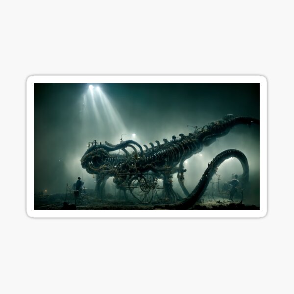 "GOLIATH Alien Biomechanical Giant Creature" Sticker for Sale by ...