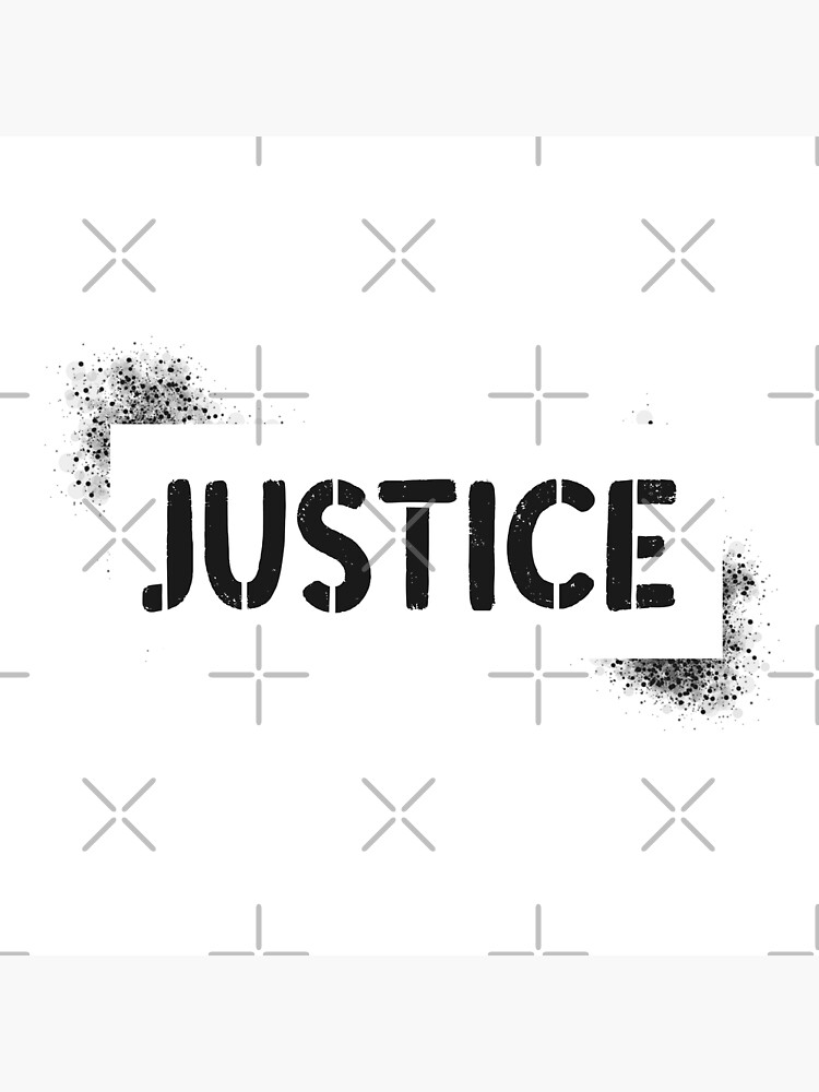 "Cool Justice Quote in Stencil Brush Font Black Color" Art Print for ...