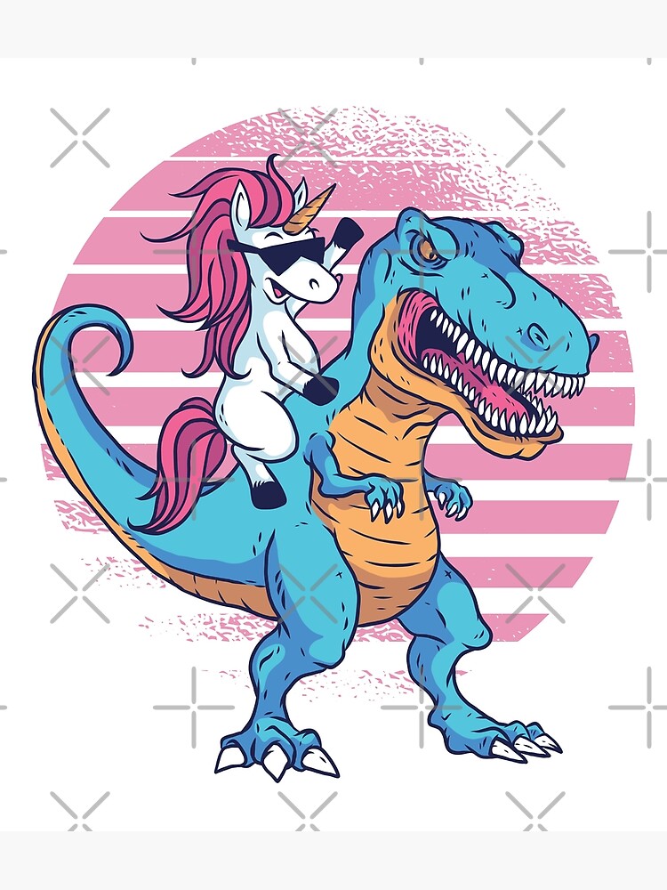 "Dinocorn Unicorn Riding Dinosaur" Poster for Sale by createevzone ...