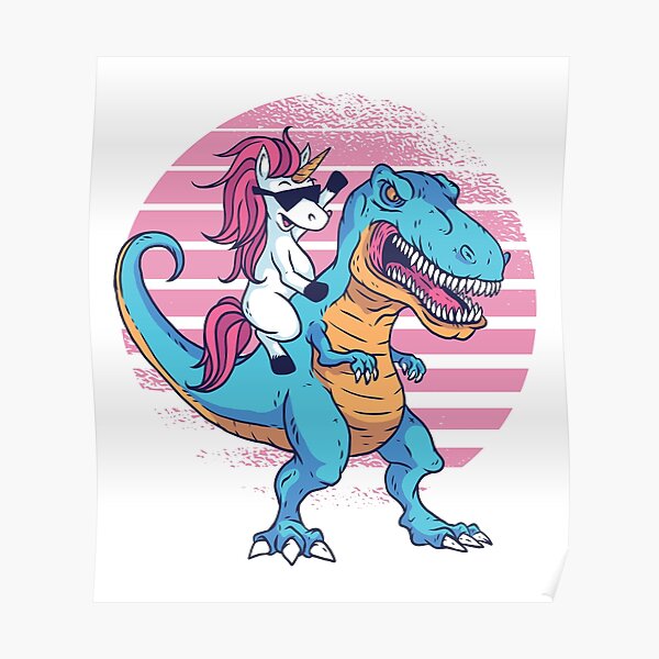 "Dinocorn Unicorn Riding Dinosaur" Poster for Sale by createevzone ...