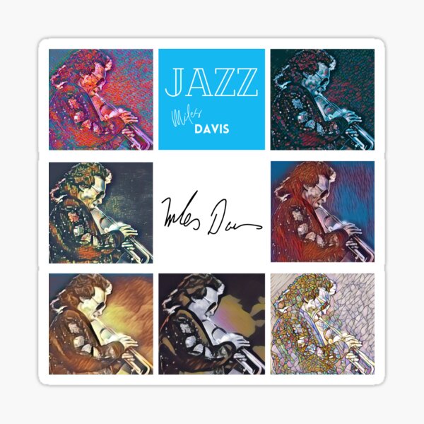 "Jazz music legends - Miles Davis" Sticker for Sale by gioamkoladze ...