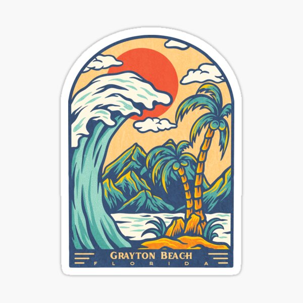 "Grayton Beach Palm Sun" Sticker for Sale by LanikaiBeach | Redbubble