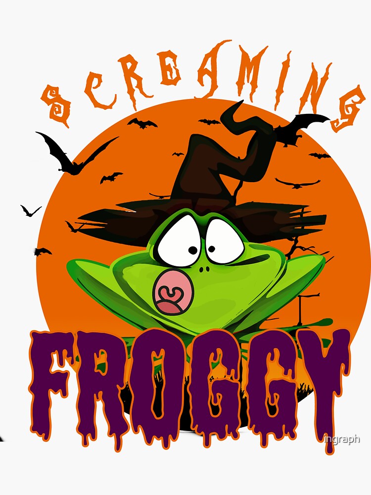 "Joke - Screaming Frog Froggy Halloween Edition" Sticker for Sale by ...