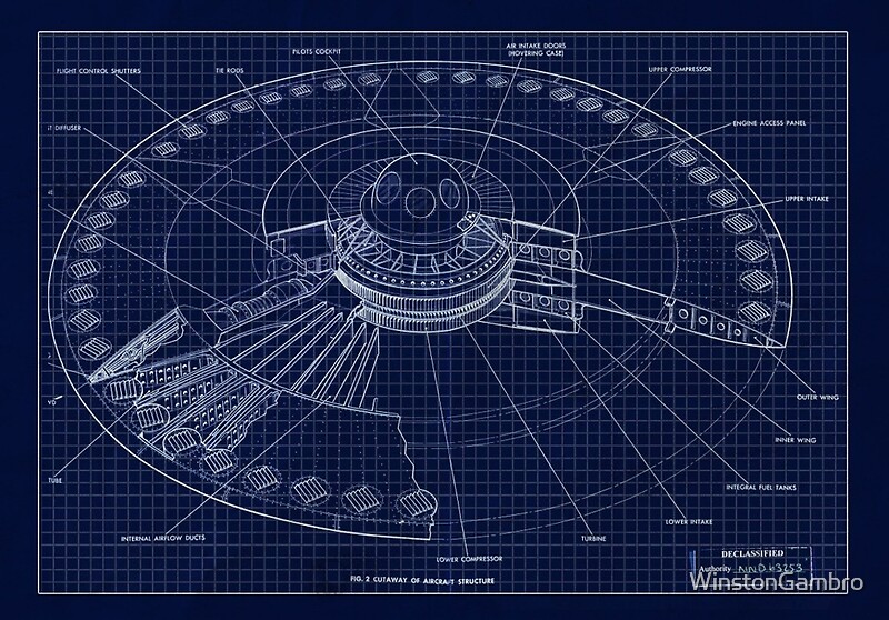 "UFO Blueprints" by WinstonGambro | Redbubble