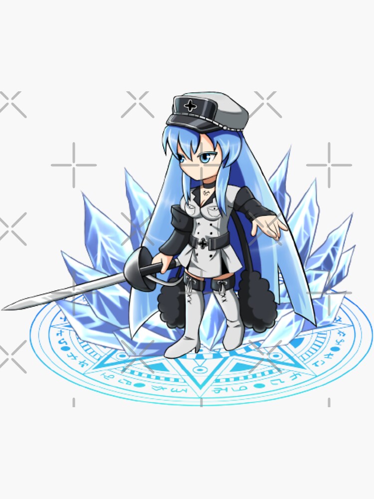 "Esdeath Blushing and Smiling (Esdese Akame Ga Kill Sticker)" Sticker ...