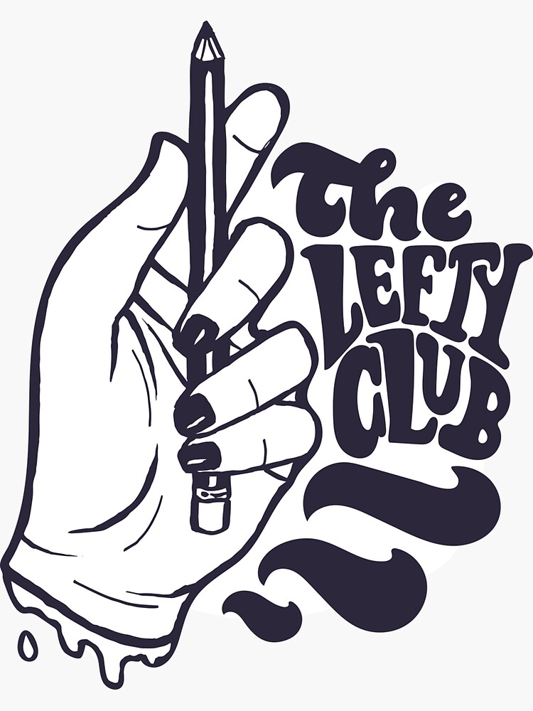 "THE LEFTY CLUB" Sticker for Sale by pandartabby | Redbubble