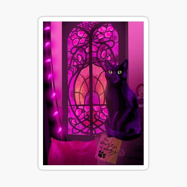 "The Black Cat is Watching" Sticker for Sale by sleuthstyle | Redbubble