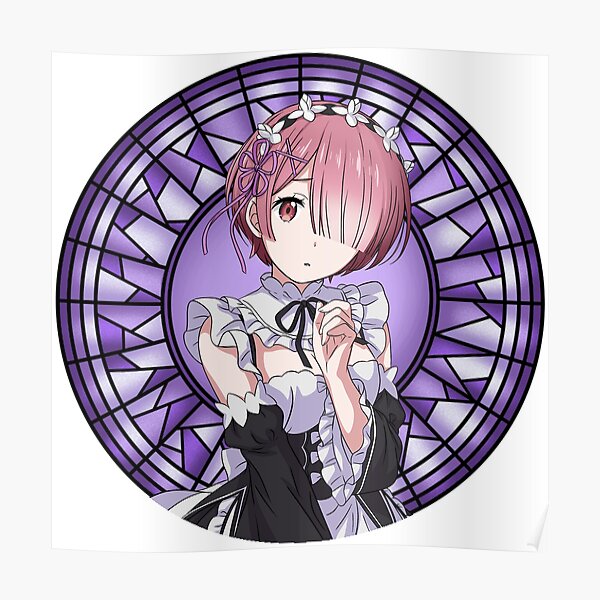 Póster «Ram Stained Glass del anime Re:Zero - Comenzando la vida en ...