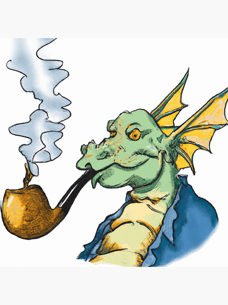"Smoking Dragon" Sticker for Sale by Oldworlder | Redbubble