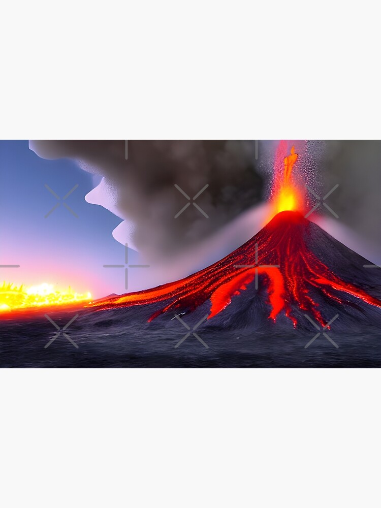 "Volcano Eruption of Lava, Ai Generated Art " Art Print for Sale by ...