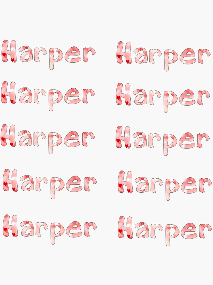 "Harper hearts name sticker pack." Sticker for Sale by tshirtsmash ...