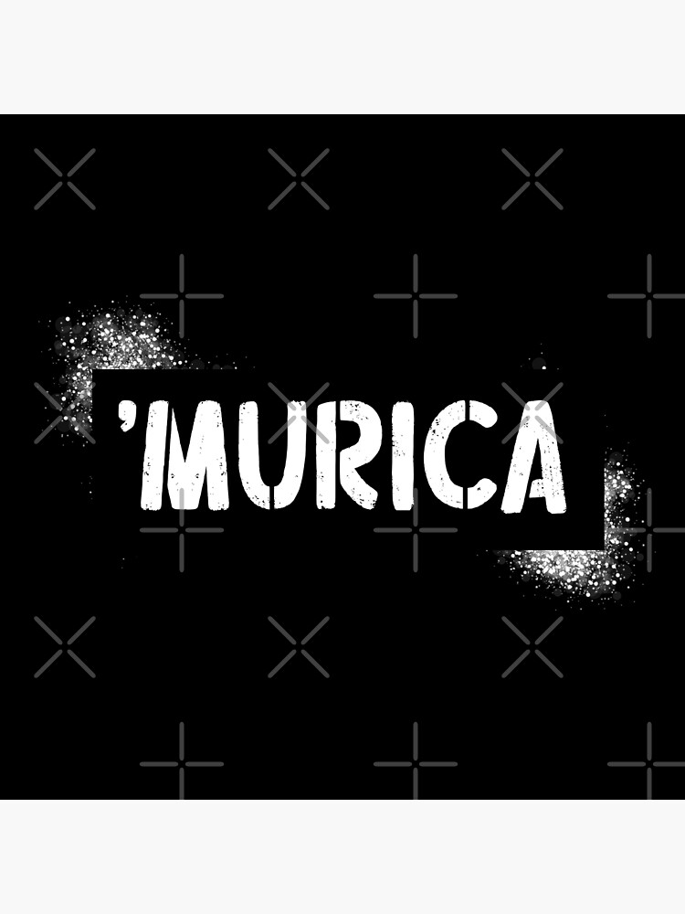 "Cool 'Murica Quote in Stencil Brush Font White Color" Art Print for ...