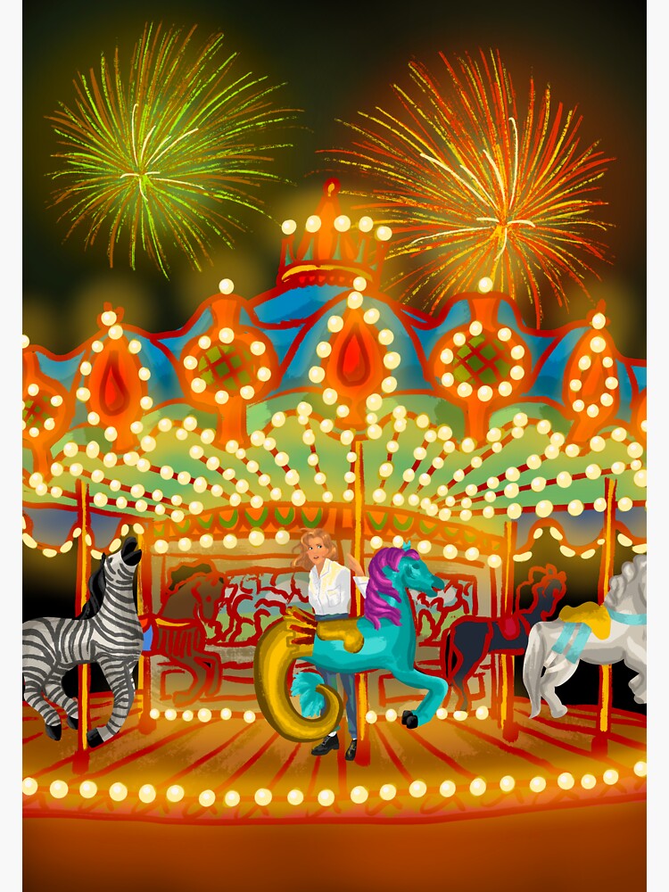 "Ride on a Haunted Carousel " Sticker for Sale by sleuthstyle | Redbubble