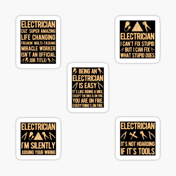 "Sticker Pack Funny Electrician" Sticker for Sale by artworkbyrihen ...