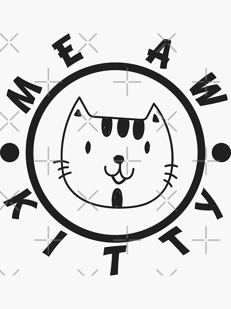 "Meaw " Sticker for Sale by Aarshman | Redbubble