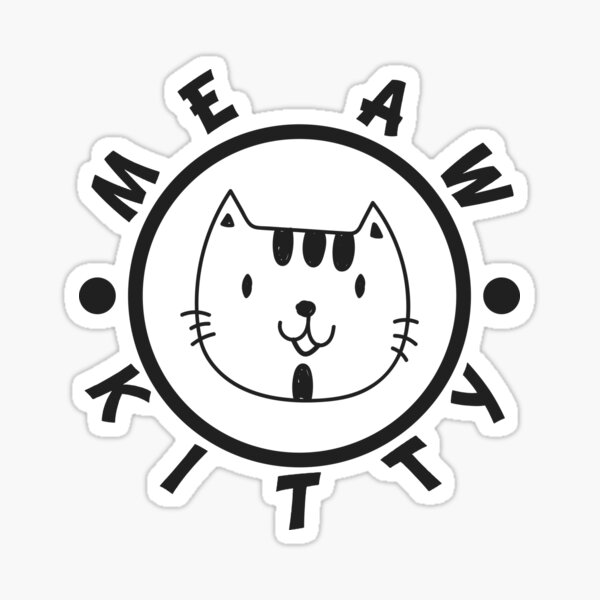 "Meaw " Sticker for Sale by Aarshman | Redbubble