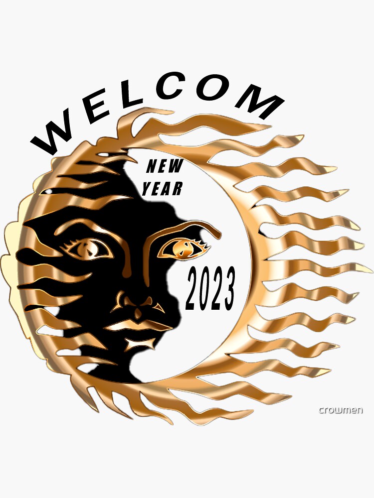 "happy new year 2023,welcom" Sticker for Sale by crowmen | Redbubble