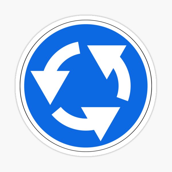 "Roundabout Road Sign" Sticker for Sale by zhirobas | Redbubble