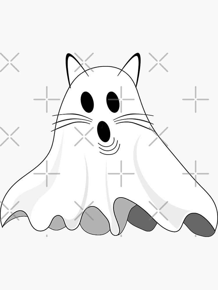 "Cat ghost" Sticker for Sale by gyurgiiv | Redbubble