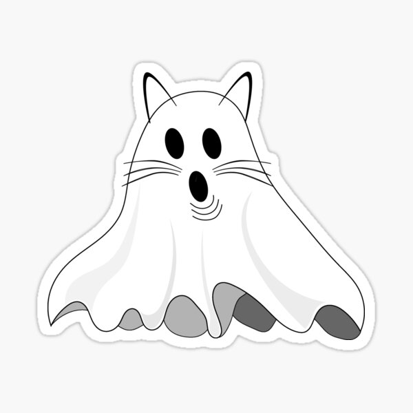 "Cat ghost" Sticker for Sale by gyurgiiv | Redbubble