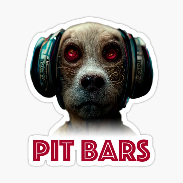 "Realistic Pitbull Rapper With Pit Bars Headphones" Sticker for Sale by ...
