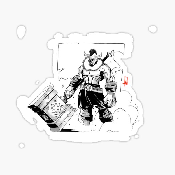 "Hammer man - manga soldier" Sticker for Sale by Kalumay | Redbubble