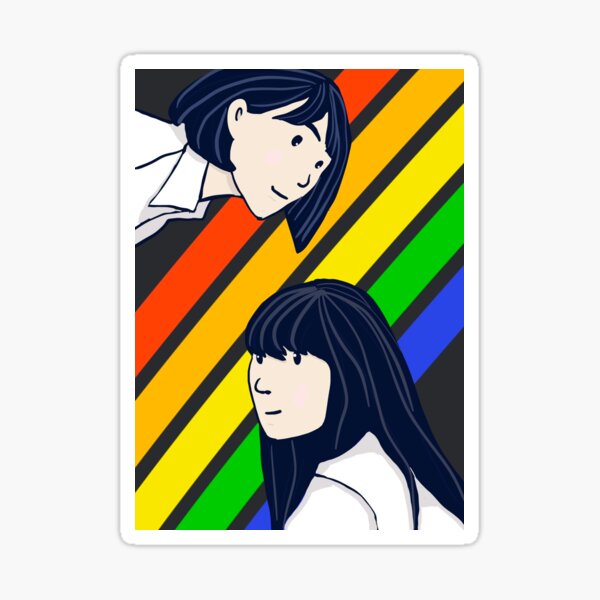 "Two girls. " Sticker for Sale by EFCcreations | Redbubble