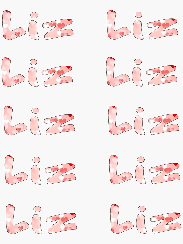 "Liz hearts name sticker pack." Sticker for Sale by tshirtsmash | Redbubble