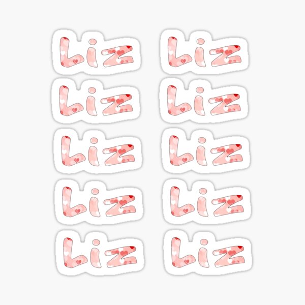 "Liz hearts name sticker pack." Sticker for Sale by tshirtsmash | Redbubble