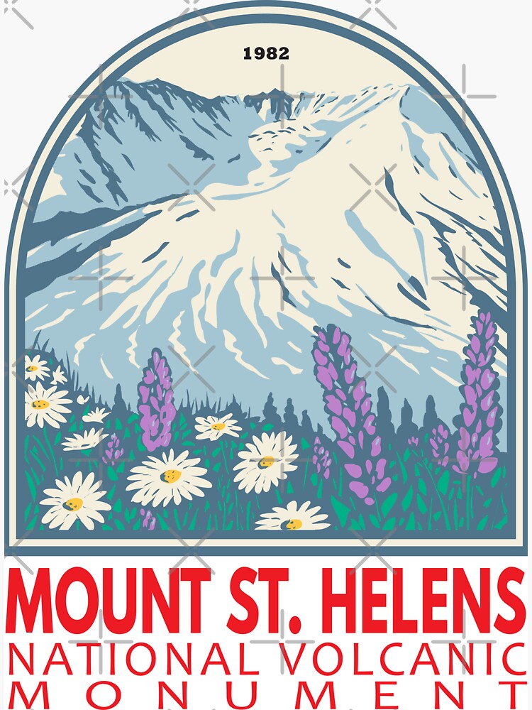 "Mount St Helens National Volcanic Monument Washington Emblem" Sticker for Sale by ...