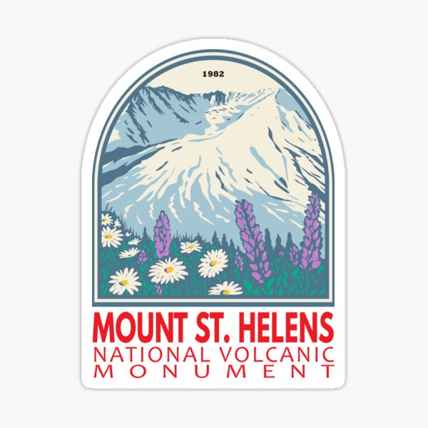 "Mount St Helens National Volcanic Monument Washington Emblem" Sticker ...