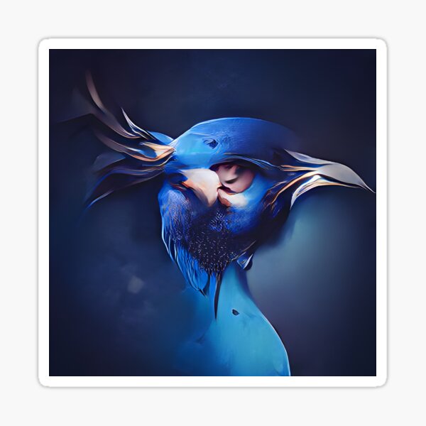 "The Big Blue Bird" Sticker for Sale by GinkoMestreZen | Redbubble
