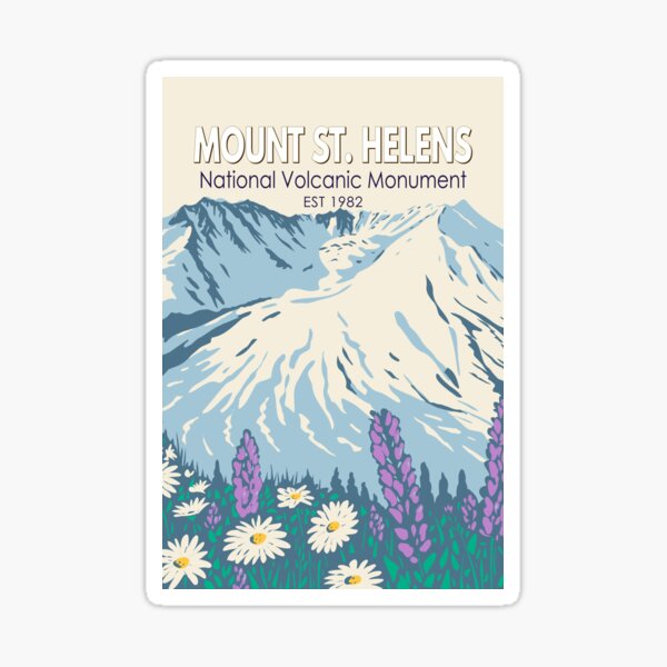 "Mount St Helens National Volcanic Monument Vintage" Sticker for Sale ...