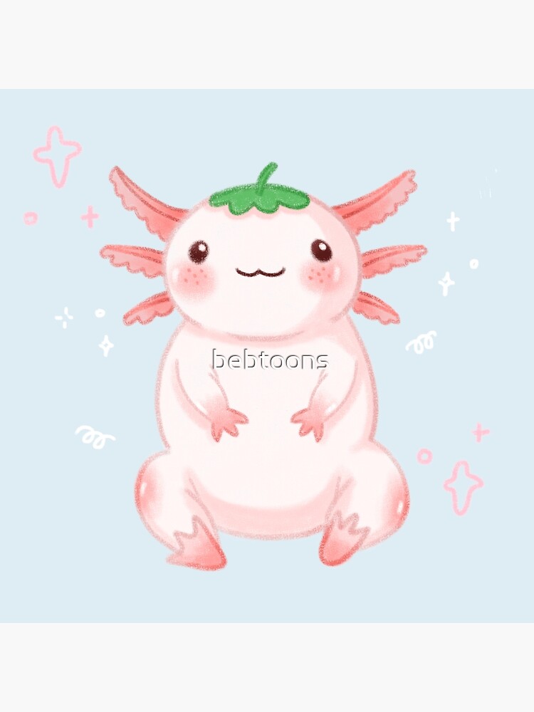"Strawberry Axolotl " Poster for Sale by bebtoons | Redbubble