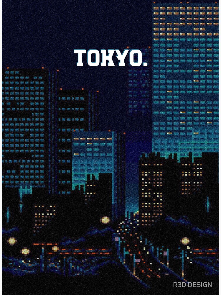 "Tokyo at night pixel art illustration" Sticker for Sale by R3DESIGNN ...
