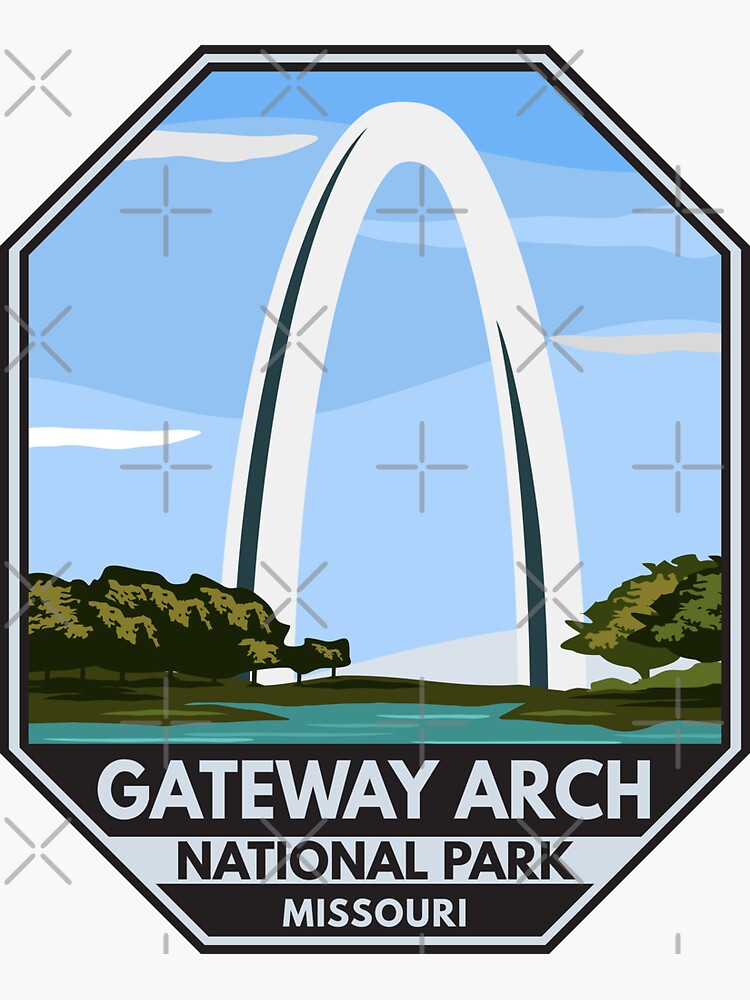 "Gateway Arch National Park Missouri Emblem" Sticker for Sale by ...