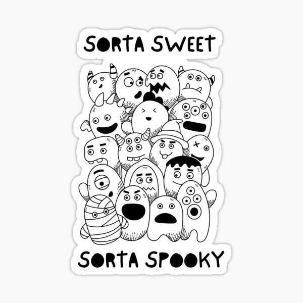 "Sorta Sweet Sorta Spooky Halloween Ghosts" Sticker for Sale by OLAIZA ...