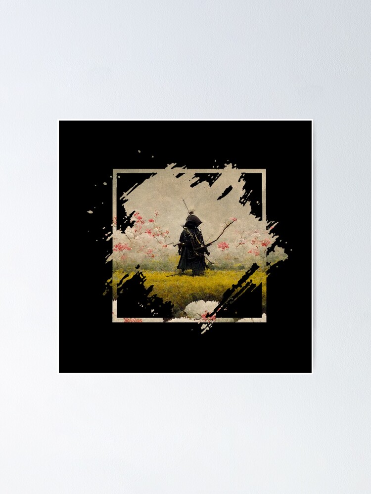 "samurai in a field of flowers" Poster for Sale by AiFantasy | Redbubble