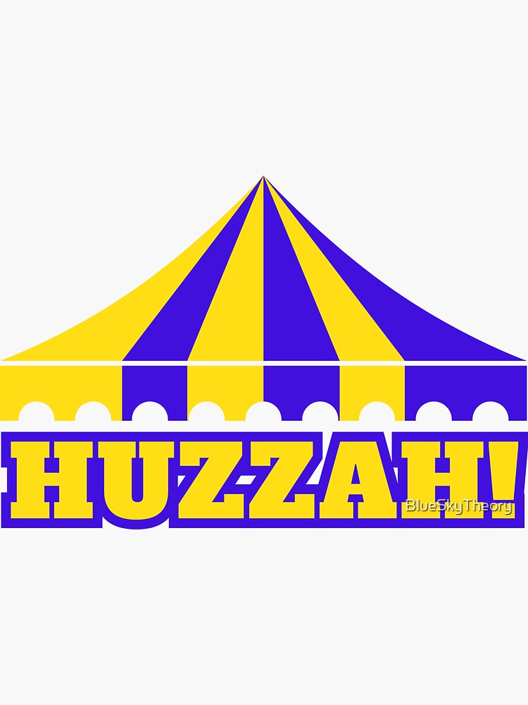 "HUZZAH! - blue/yellow" Sticker for Sale by BlueSkyTheory | Redbubble