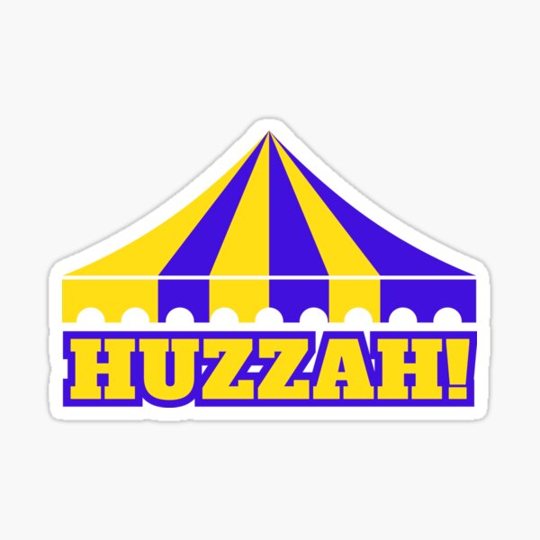 "HUZZAH! - blue/yellow" Sticker for Sale by BlueSkyTheory | Redbubble